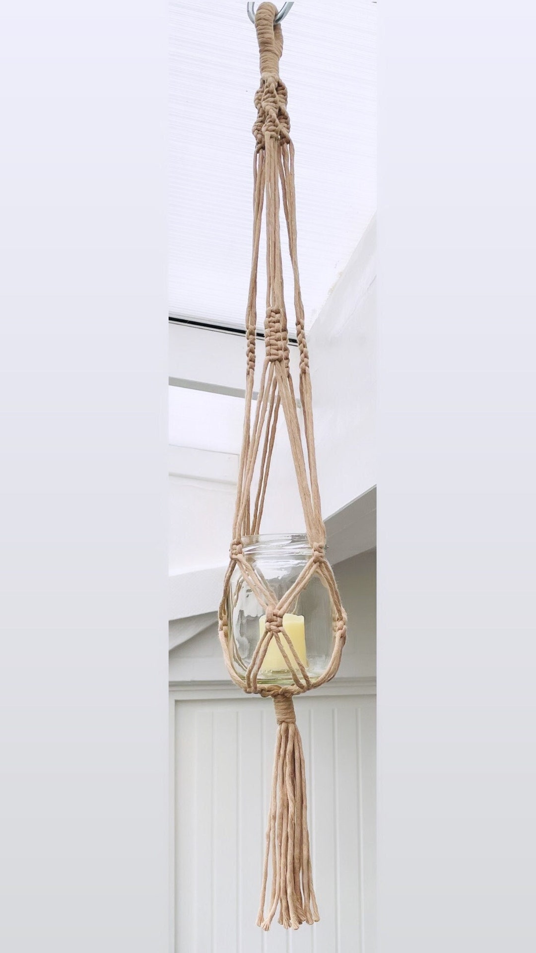 Makramee Windlicht hängend I Laterne I Boho Dekoration I Geschenk für ...