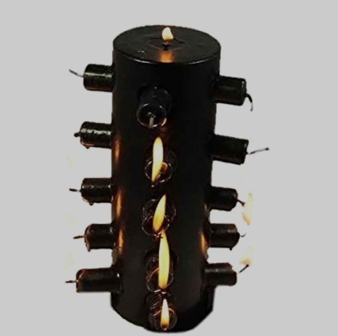 21 MECHAS VELON NEGRO Tumba Trabajo - 21 Wicks Black Candle Vela Para ...