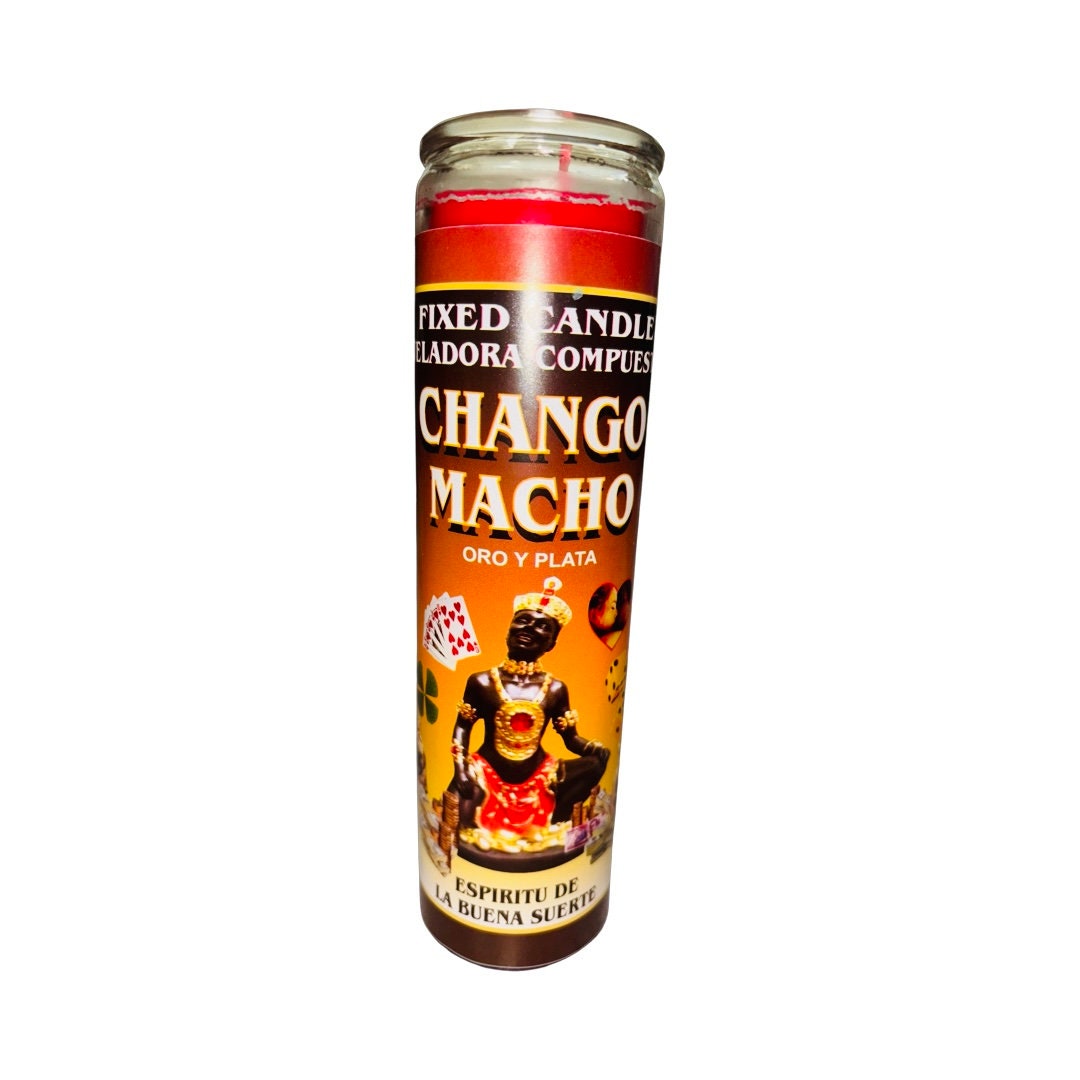 CHANGO MACHO Oro Y Plata Veladora Preparada Xango Fixed Candle Para ...