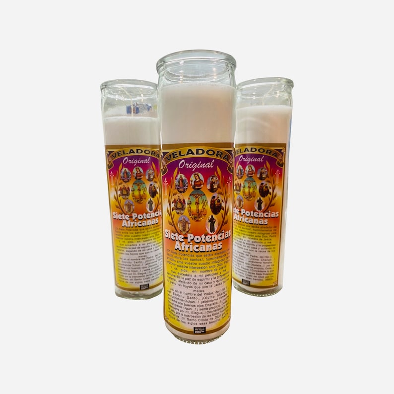 7 African Powers Candle, 7 Potencias Africanas Veladora Conjurada - Etsy