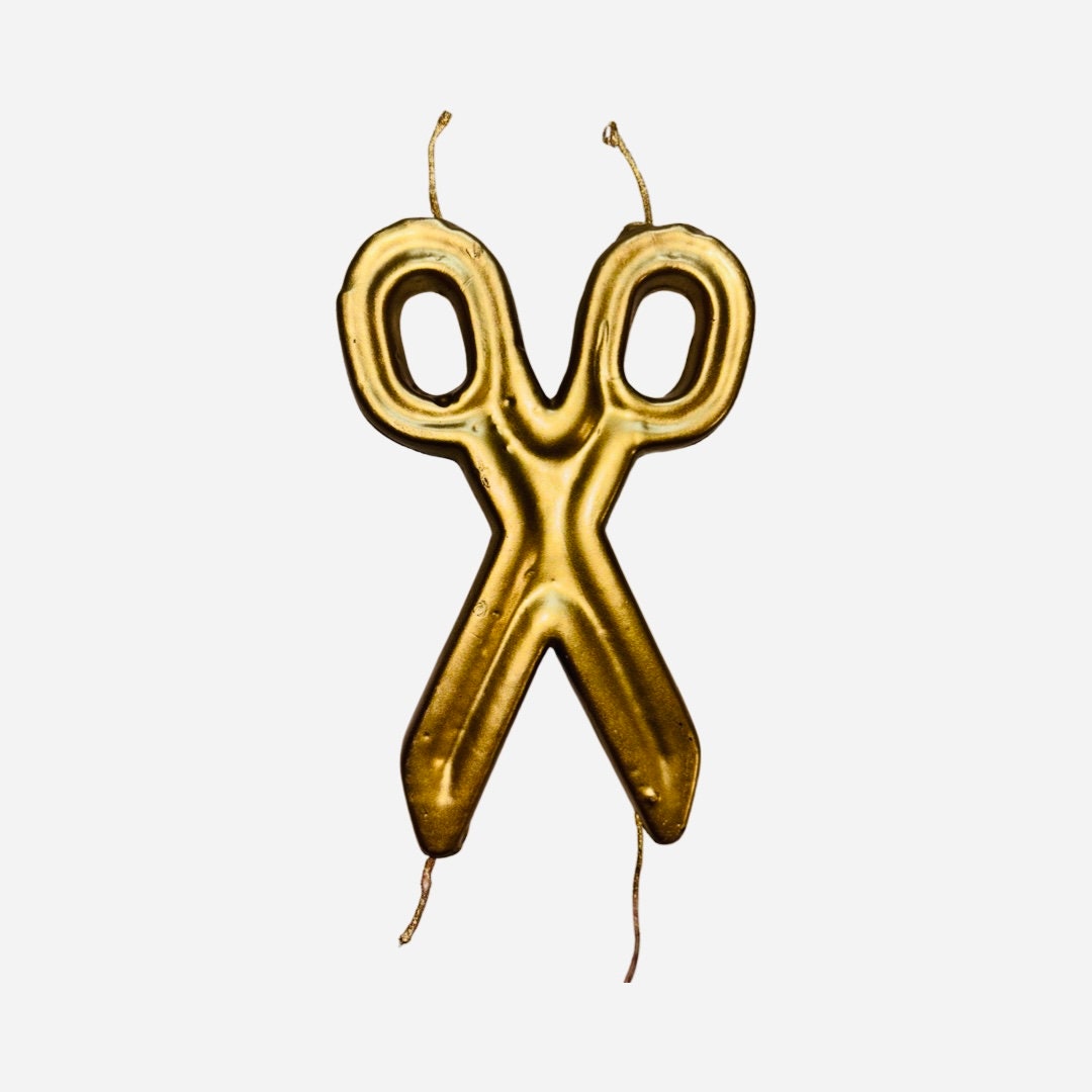 VELA DE TIJERAS Dorada - Scissors Figure Gold Candle - Etsy