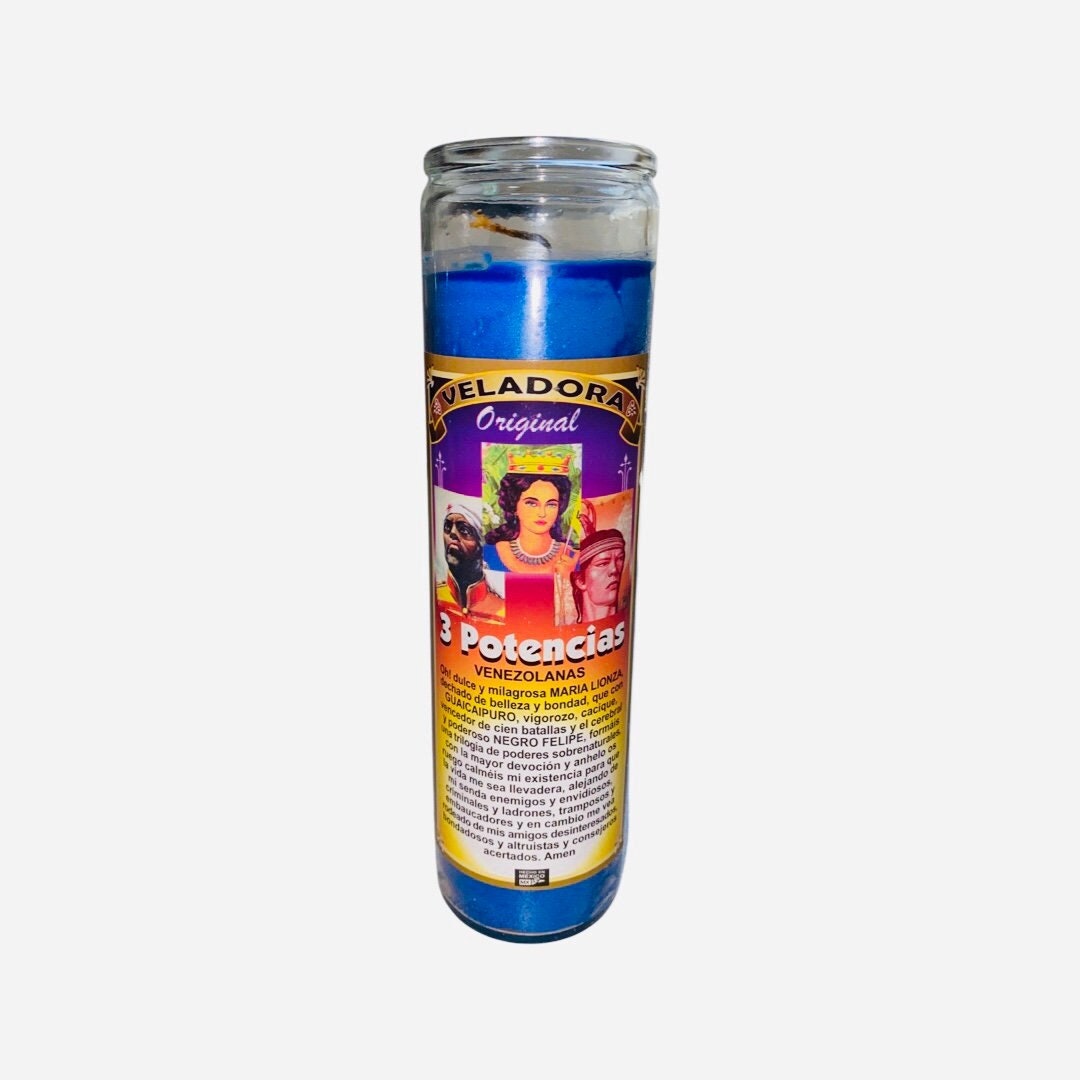 3 POTENCIAS VENEZOLANAS VELADORA, Maria Lionza, Guaicaipuro, Negro Felipe - Etsy