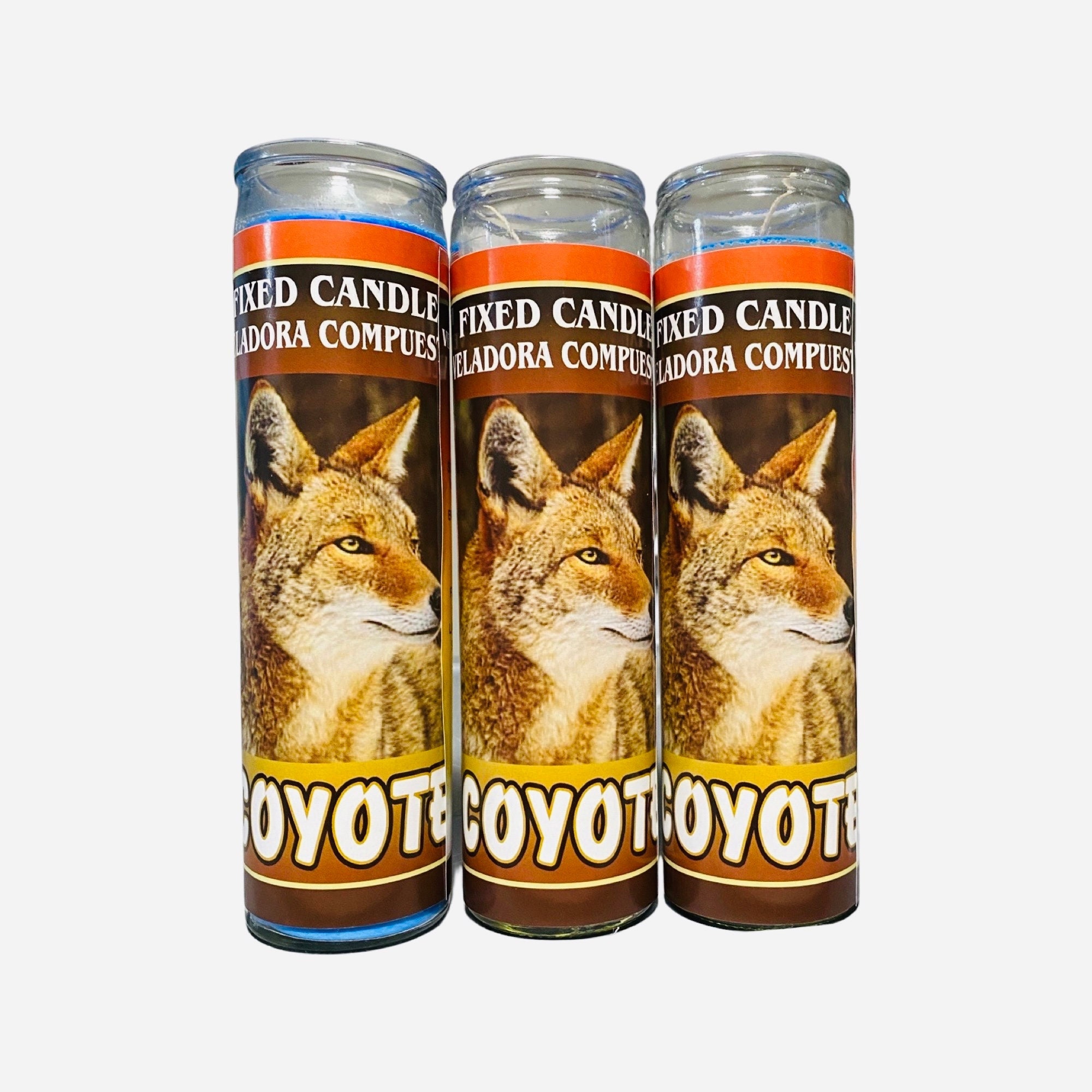 3x Set COYOTE Veladora Preparada COYOTE Fixed Candle, Rompe Brujeria - Etsy