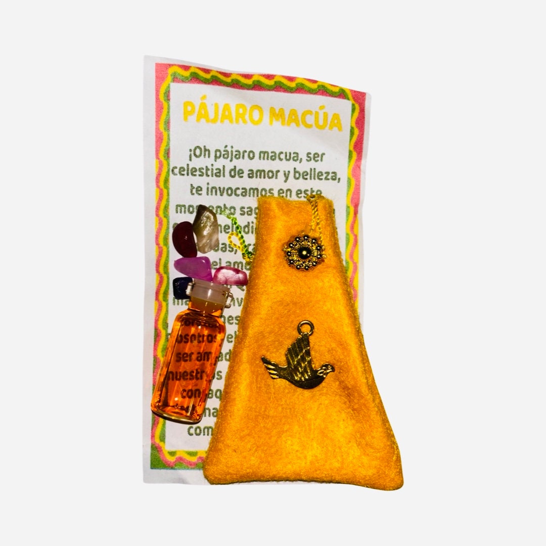 PAJARO MACUA Amuleto Para Abundancia Y Prosperidad - Macaw Bird Amulet ...