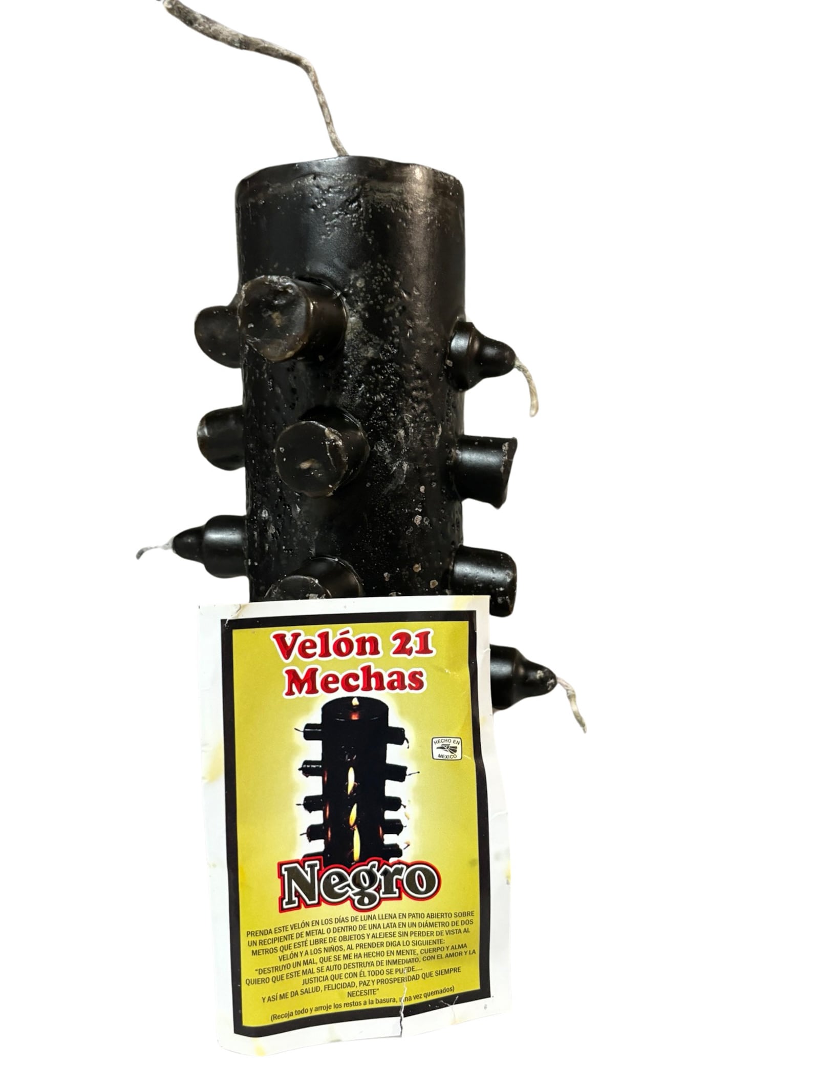 21 MECHAS VELON NEGRO Tumba Trabajo - 21 Wicks Black Candle Vela Para ...
