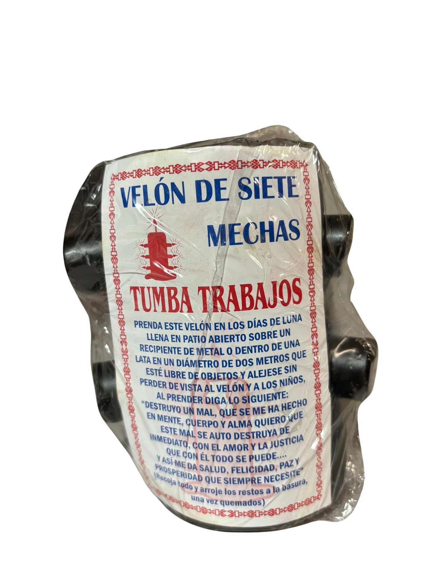 7 MECHAS VELON NEGRO Tumba Trabajo - 7 Wicks Black Candle Vela Para ...
