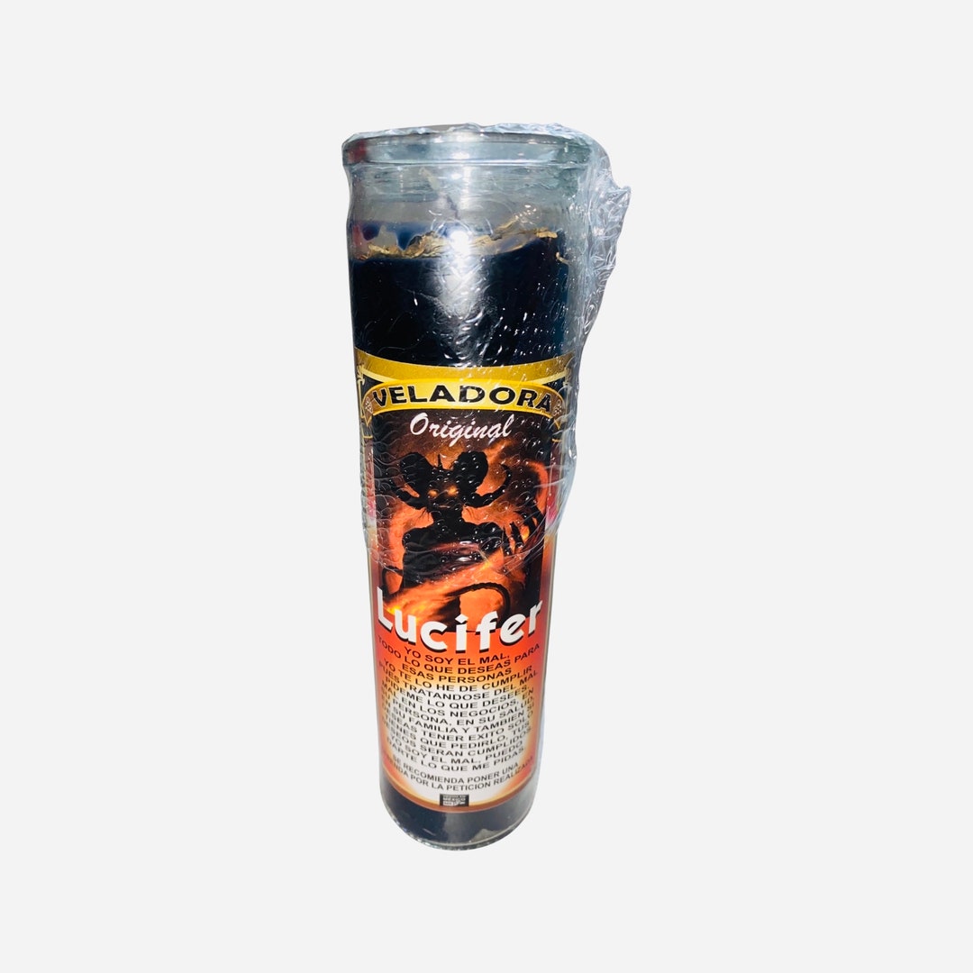 LUCIFER VELADORA - LUCIFER Black Candle Satan Candle - Etsy
