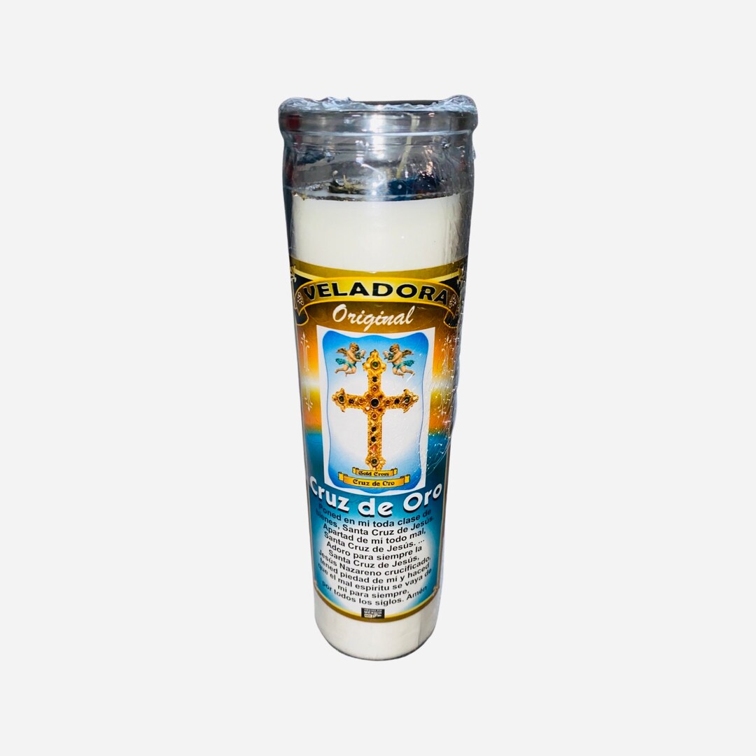 CRUZ DE ORO De Jesus Veladora Para La Abundancia - Gold Cross Candle - Etsy