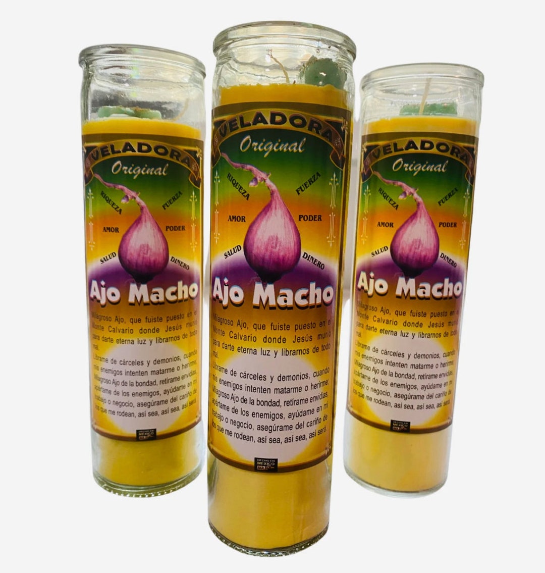 Ajo Macho Veladora Preparada, Male Garlic Fixed Candle Para Exito - Etsy