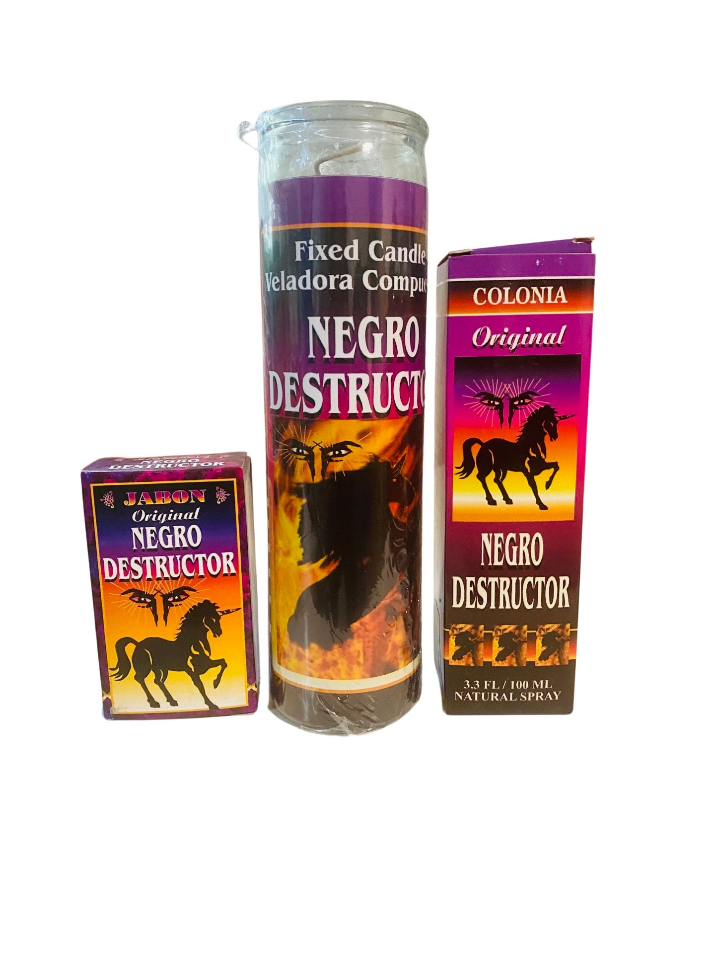 NEGRO DESTRUCTOR VELADORA Perfume Jabon Black Destroyer Fixed Candle ...