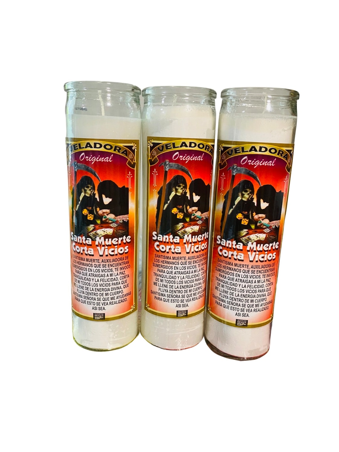 SANTA MUERTE Corta Vicios Veladora Quita Vicios - Holy Death Cut Vices ...