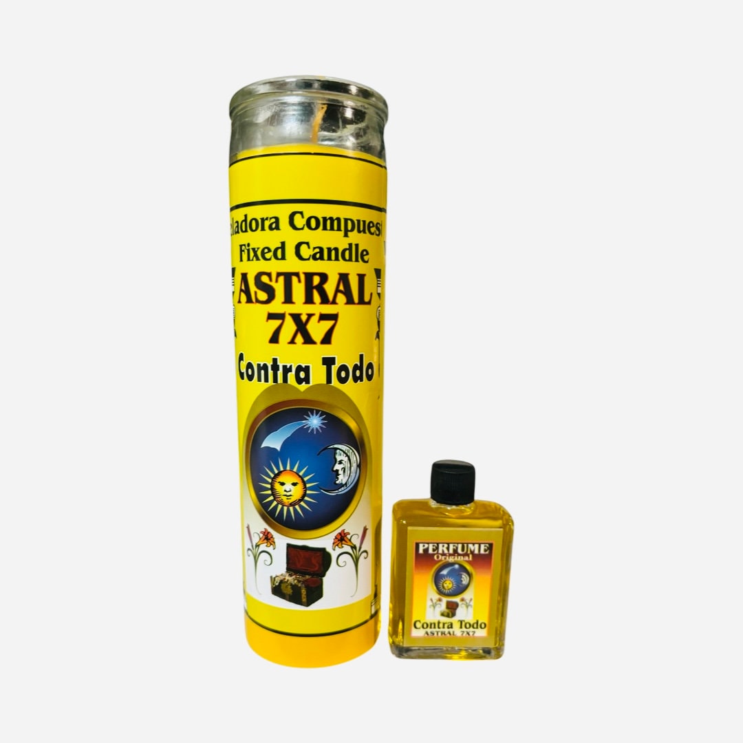 SET Astral 7x7 Contra Todo Veladora Preparada + Perfume - 7X7 Against ...