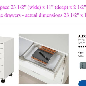 Drawer Dividers Compatible With the Wide Ikea Alex Drawer - Etsy