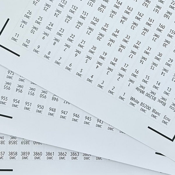 Dmc Floss Color Chart - Etsy