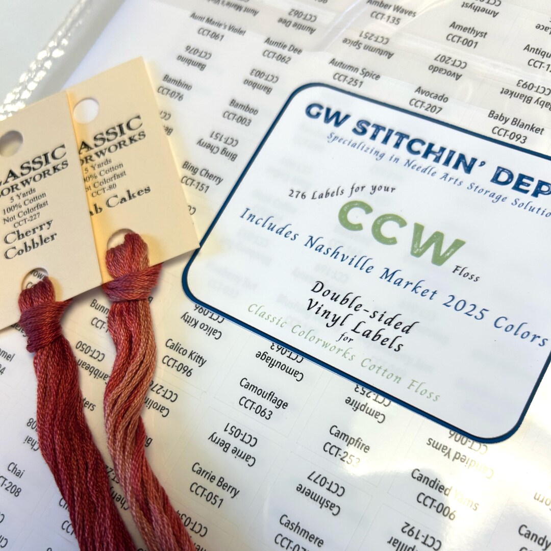 Double-sided CCW Labels for Bobbins and Drops, Set of 276, Vinyl ...