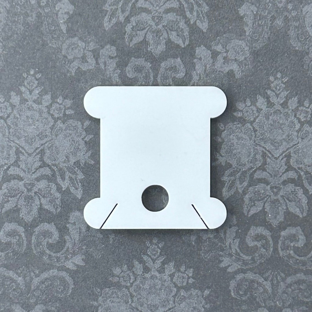 White 3mm Acrylic Bobbins W/holes, Unlabeled - Etsy