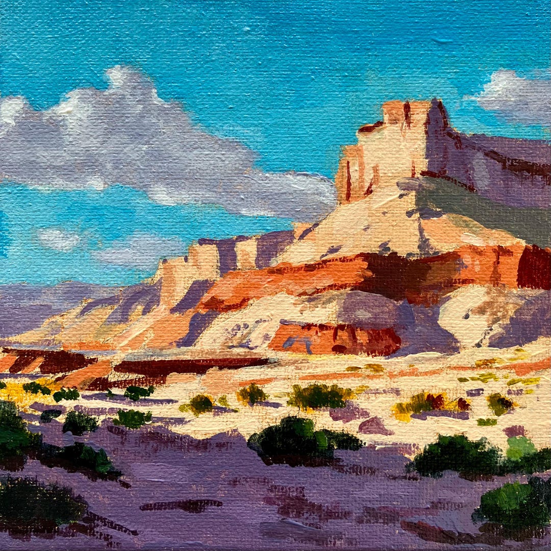 Desert Monolith - Original Southwestern Landscape Painting - Acrylic on ...