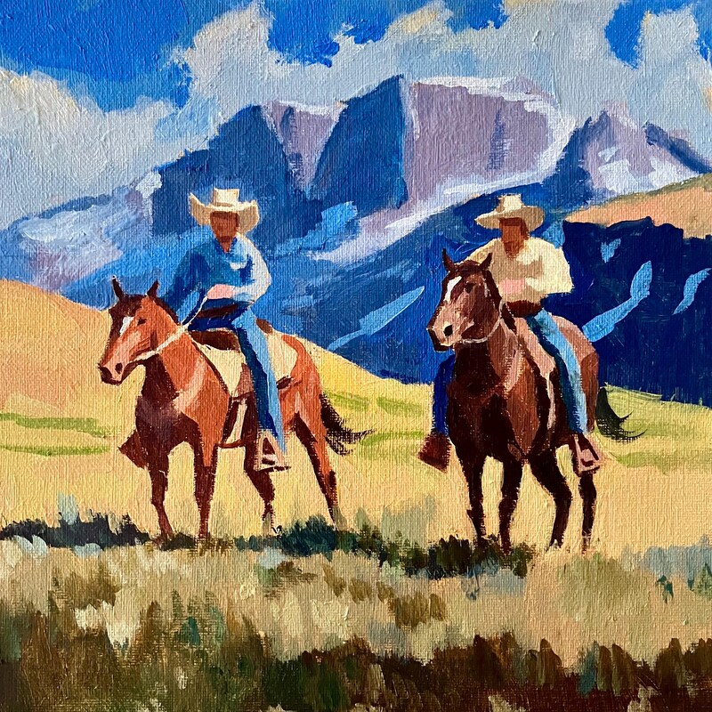Cowboy Painting - Etsy