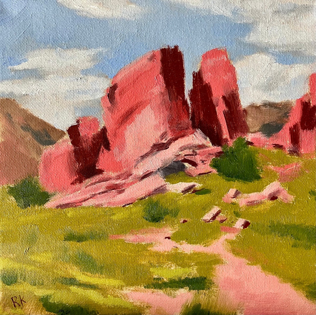 Colorado Red Rocks Part 1, Original Oil Painting on Canvas, 8x8 Inches ...