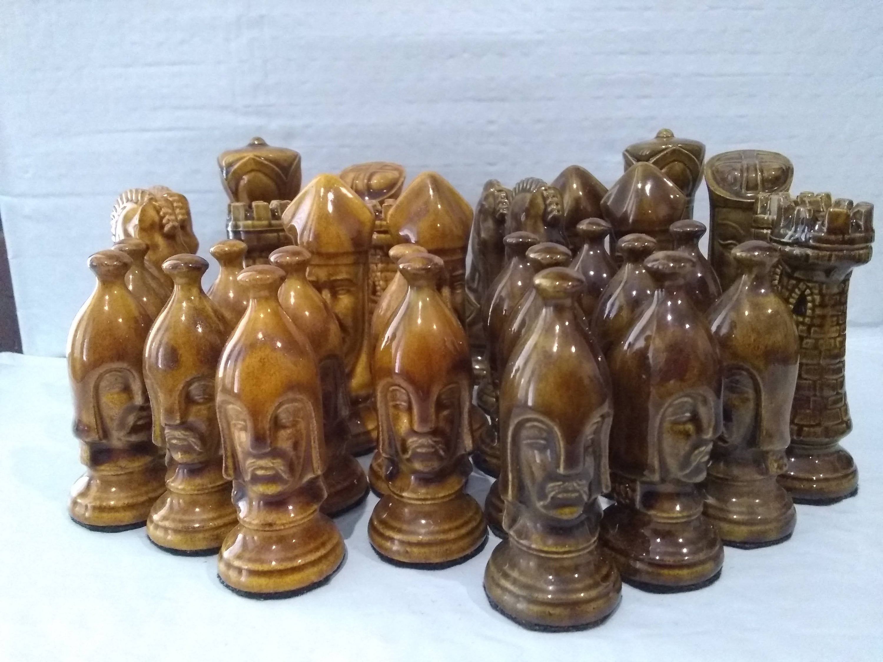 Chess Set 32 pieces hand made ceramic | Etsy