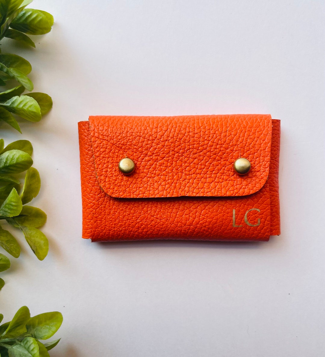 Personalized Leather Card Holder, Mini Case, Custom Made, Business Card ...