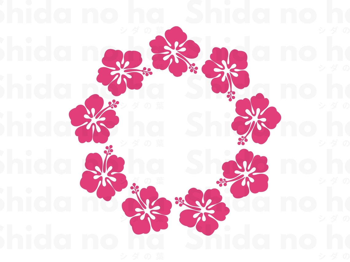 Hibiscus SVG Tropical SVG Hibiscus Monogram Frame Digital | Etsy