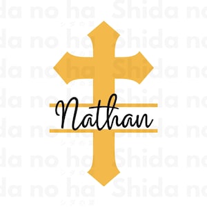 Cross Split Name Frame SVG, Easter SVG, Cross SVG, Digital Download for ...