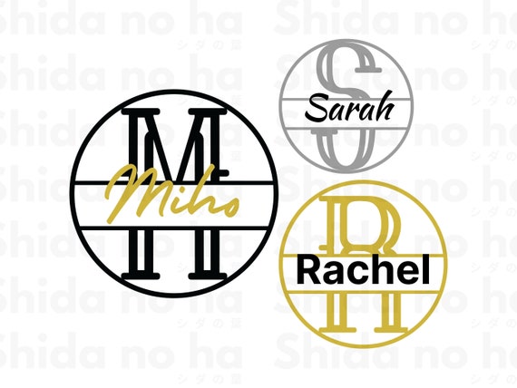 Split Monogram SVG/PNG Split Circle Frame Alphabet Digital - Etsy