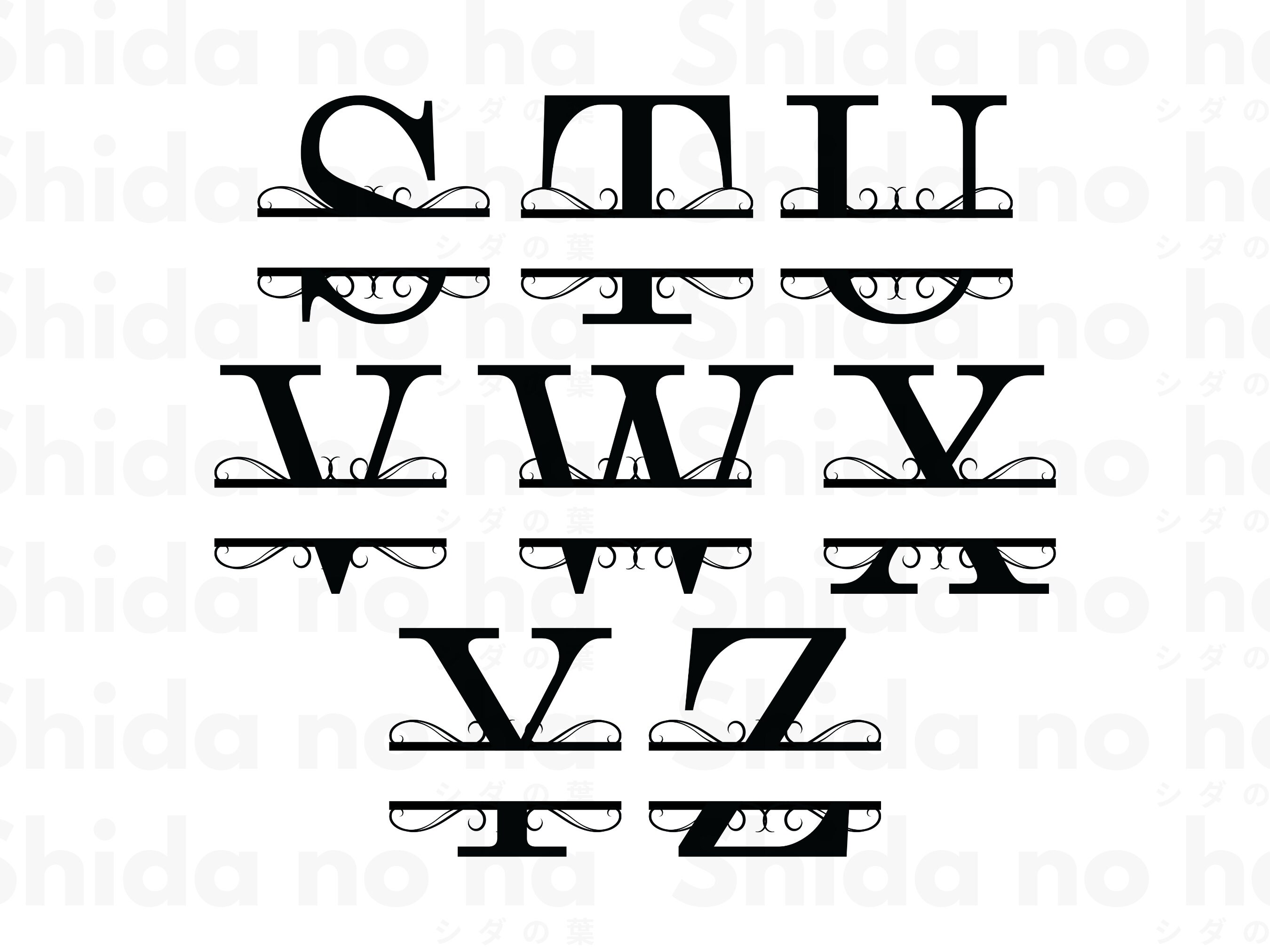 Split Monogram SVG/PNG Split Monogram Frame Alphabet Digital | Etsy