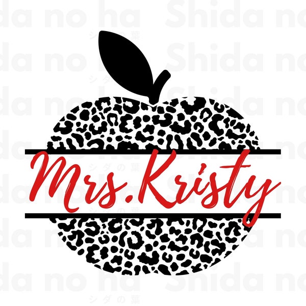 Teacher With Cheetah Apple Svg - Etsy