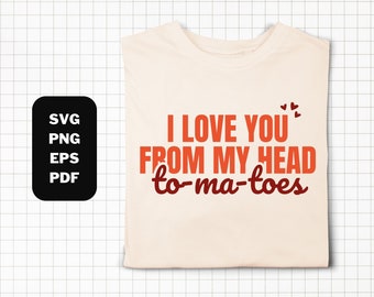 I Love You From My Head Tomatoes Coloring Card: Digital - Etsy