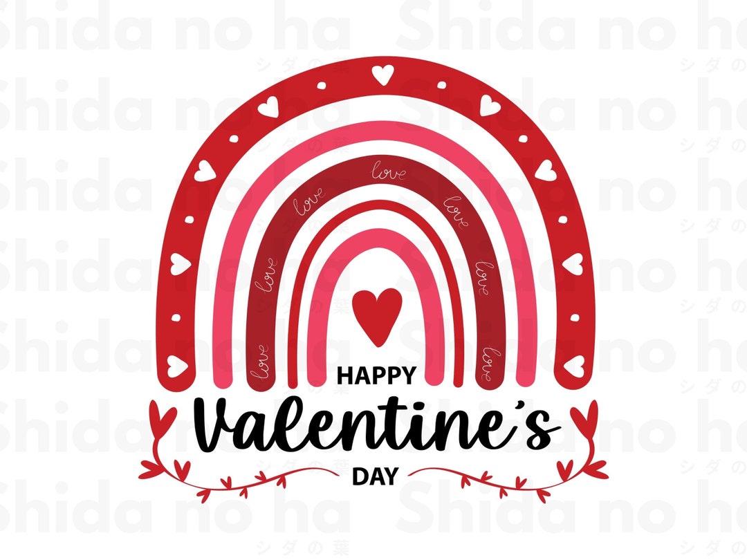 Happy Valentines Day Rainbow SVG, Heart Rainbow, Digital Download ...