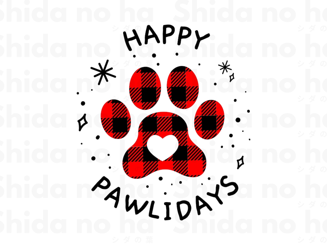 Happy Pawlidays Svg, Christmas Vacation, Buffalo Plaid Svg, Funny Svg ...