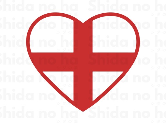 England Flag Heart SVG English Flag Heart Svg Digital - Etsy