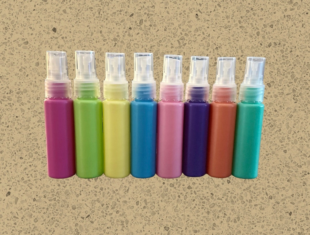 1oz Plastic Spray Bottles Set of 8 With Fine Mist Sprayer Pink Green ...