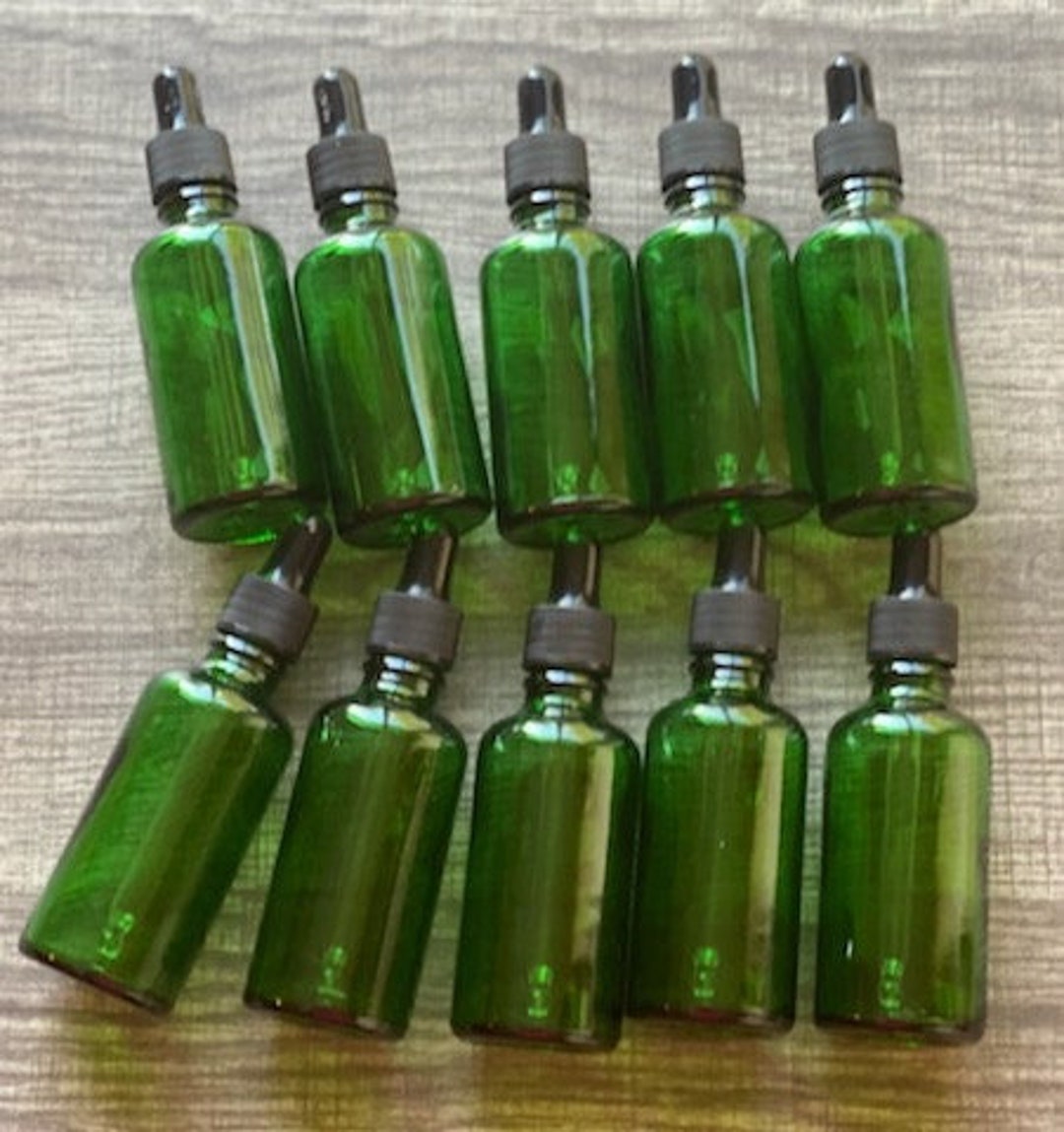 50ml Green Glass Dropper Bottle Empty With Dropper XL Dropper Bottle ...