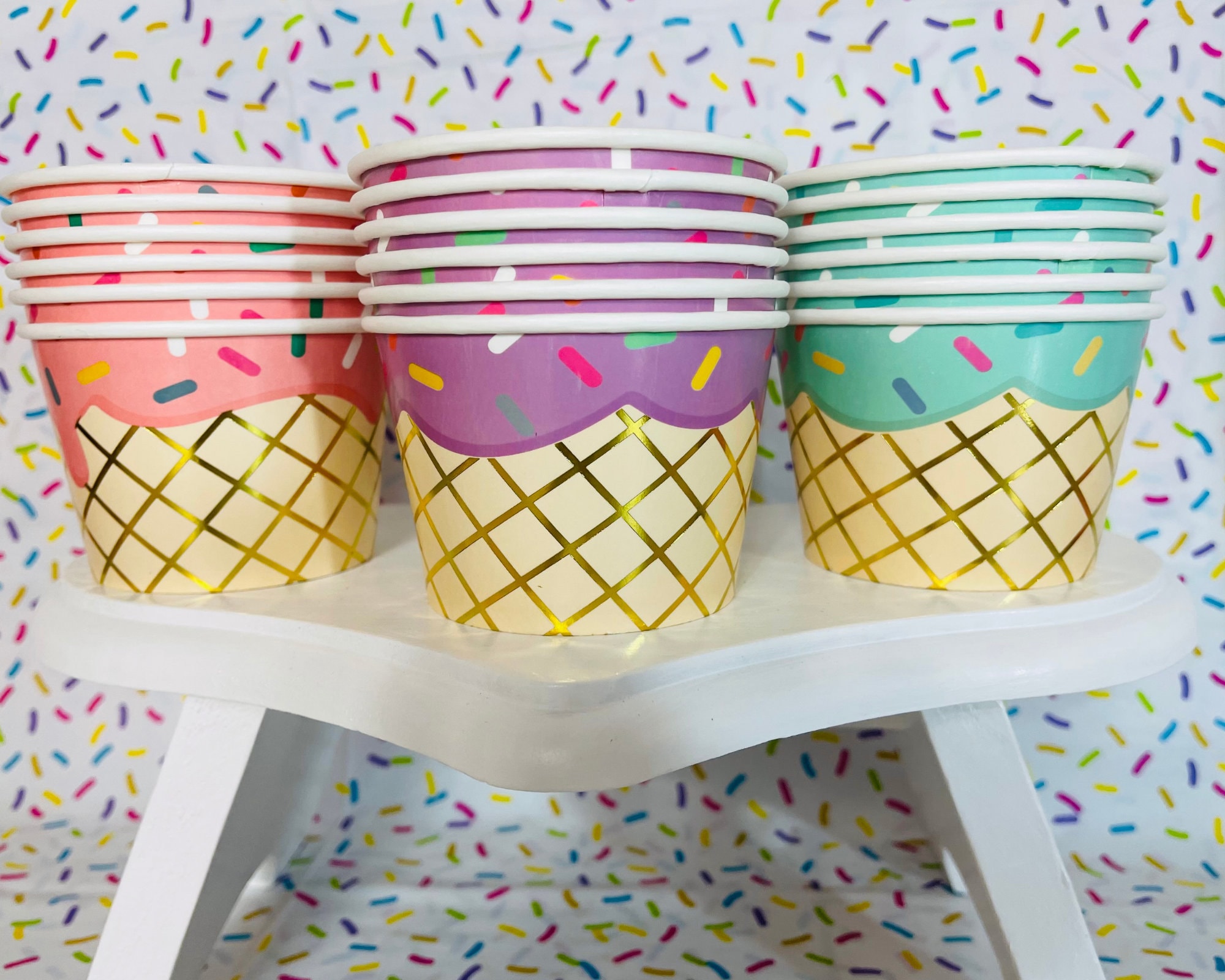 Ice Cream Cups Ice Cream Party Plates Ice Cream Napkins Ice - Etsy