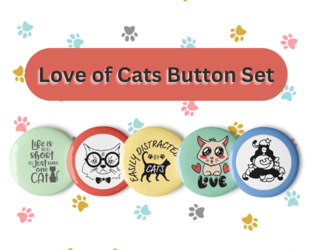 Love of Cats Button Set - Etsy