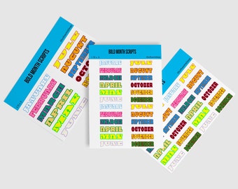 XL 2023 Titles // 63 Point Font //script Stickers // Jenplans - Etsy