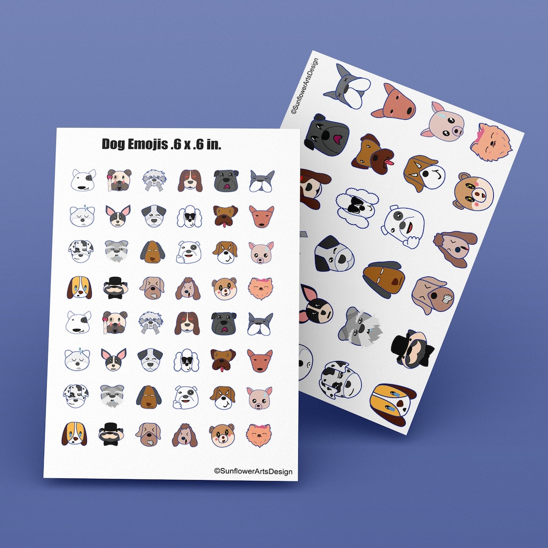Dog Emoji Stickers - Etsy