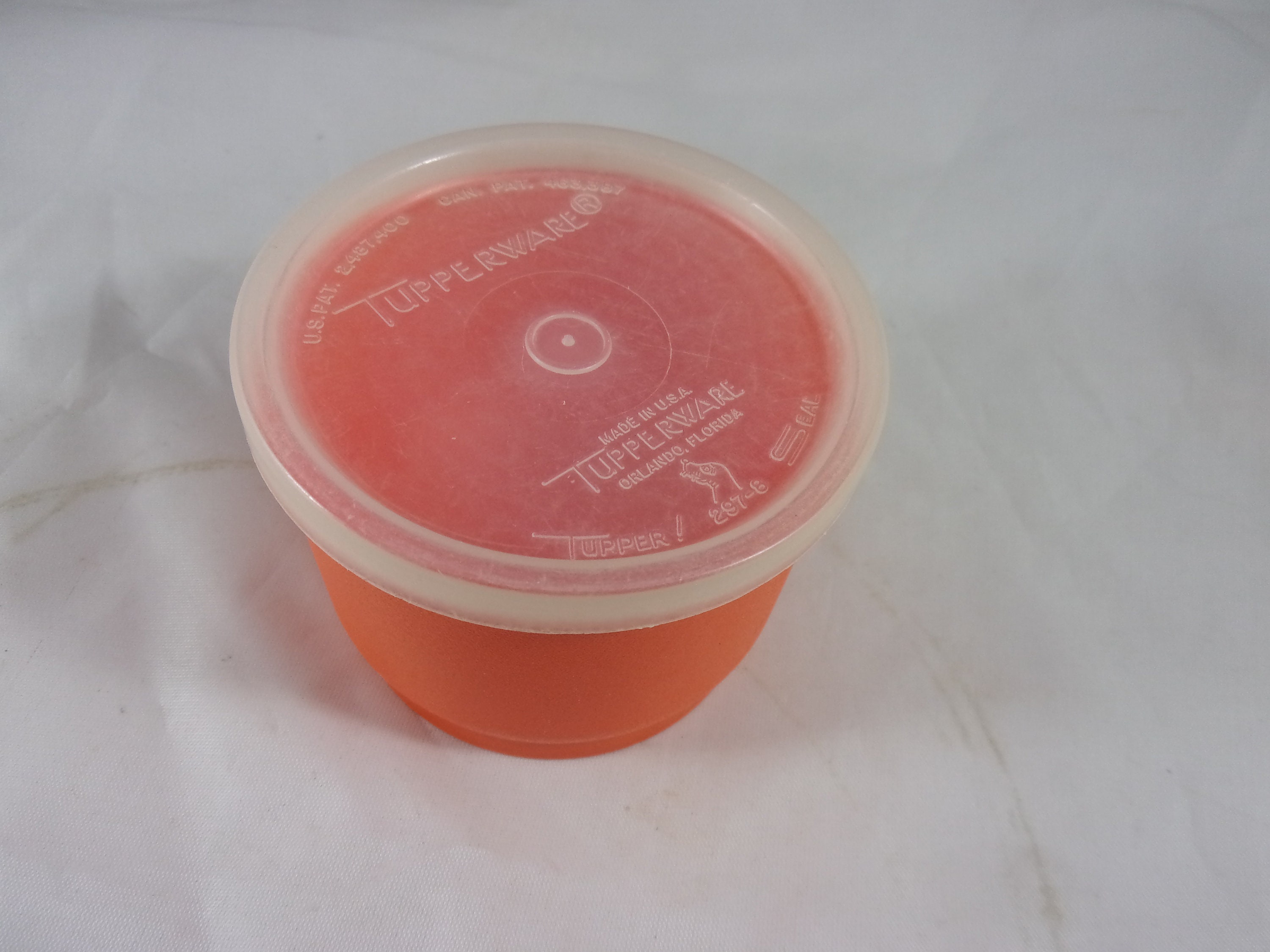 Tupperware Snack Cup With Tupper Seal Lid 4oz Orange - Etsy