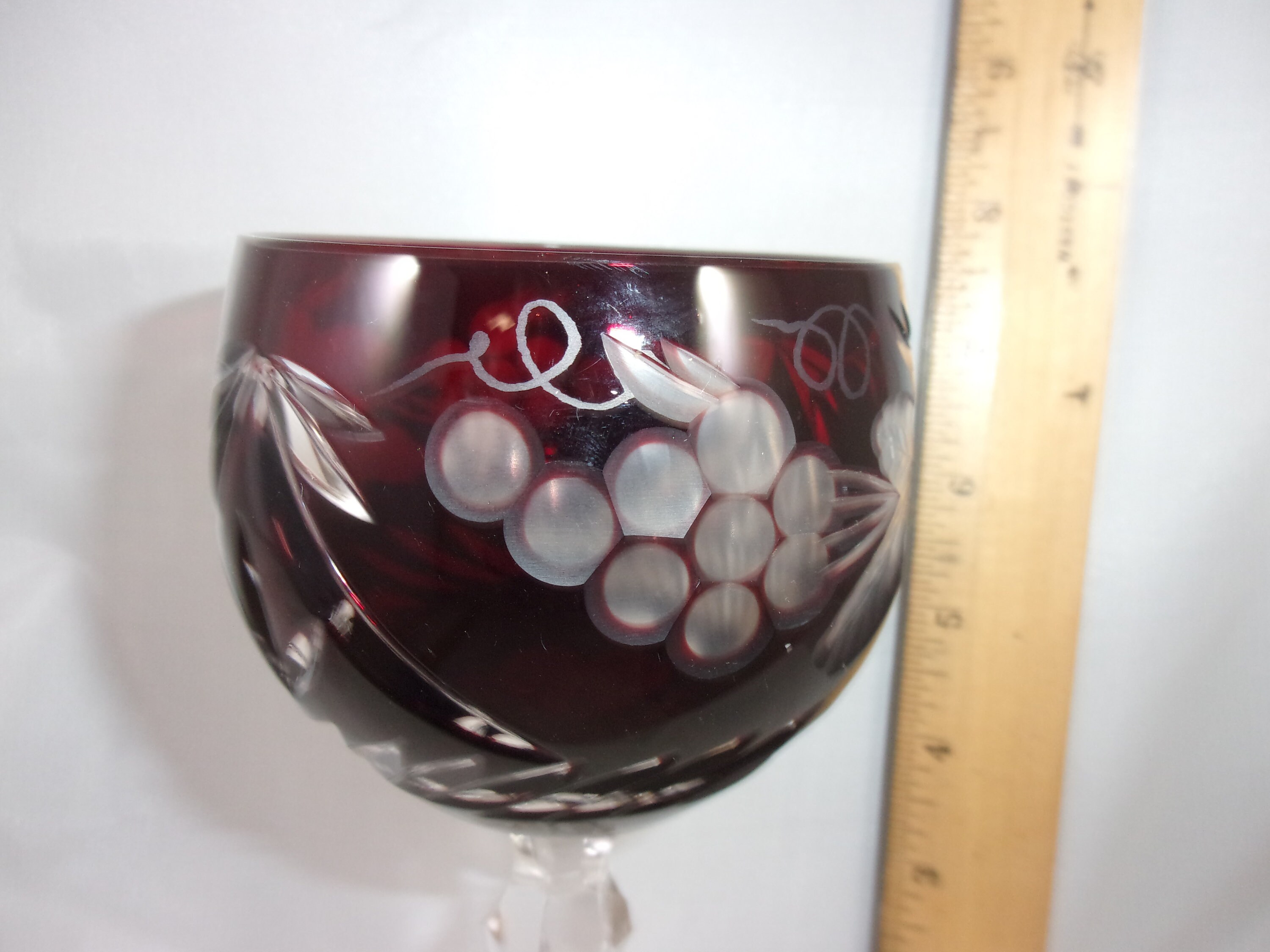 Beyer Ruby, Cut to Clear Crystal Wine Glass, West Germany - Etsy