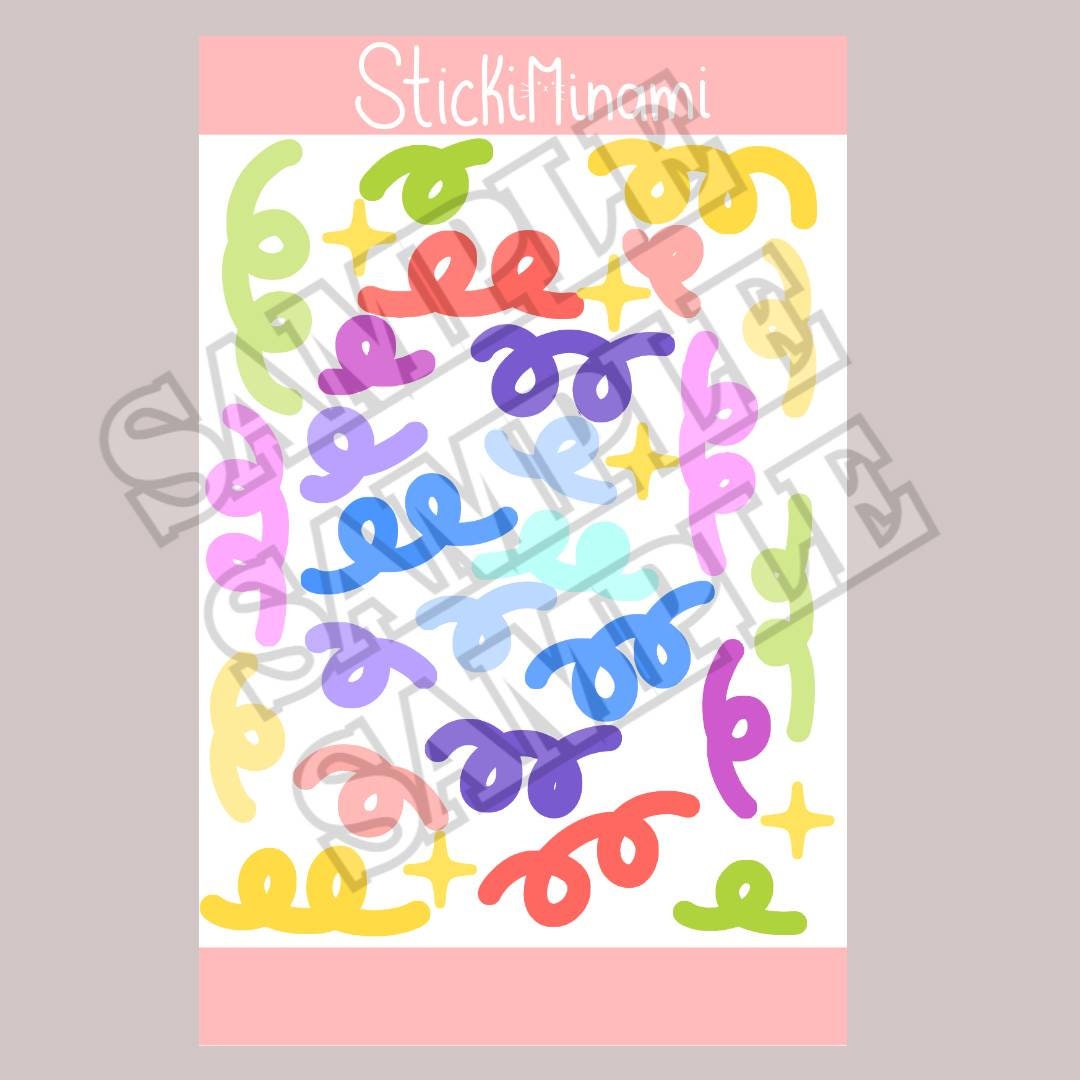Confetti Sticker Sheet - Etsy