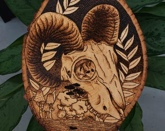 8.5x11” Deer Skull in the Forest Pyrography Woodburning - Etsy