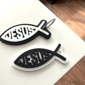 Ichthys Jesus Fish Keychain | Christian Keyring | Religious Gift ...