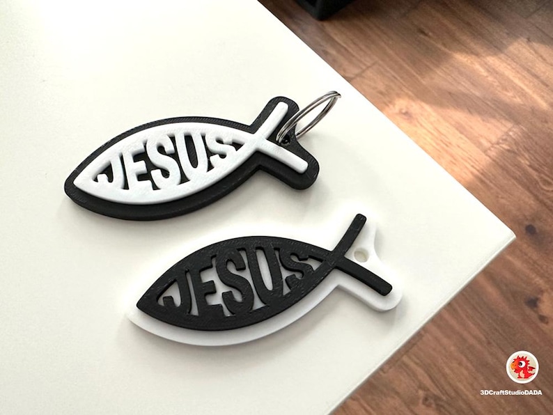 Ichthys Jesus Fish Keychain | Christian Keyring | Religious Gift ...