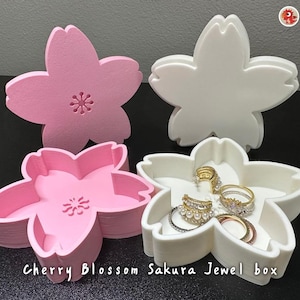 3D Printed Cherry Blossom Sakura Jewelry Box | Elegant Ring Storage ...