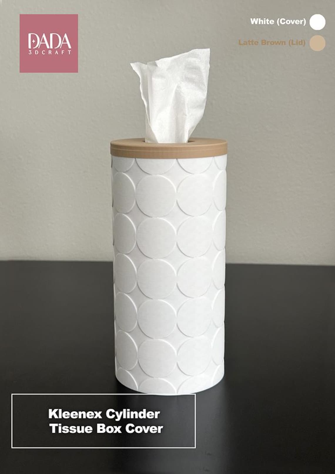 Kleenex Cylinder Tissue Box Cover | Modern Minimalist Round Tissue ...