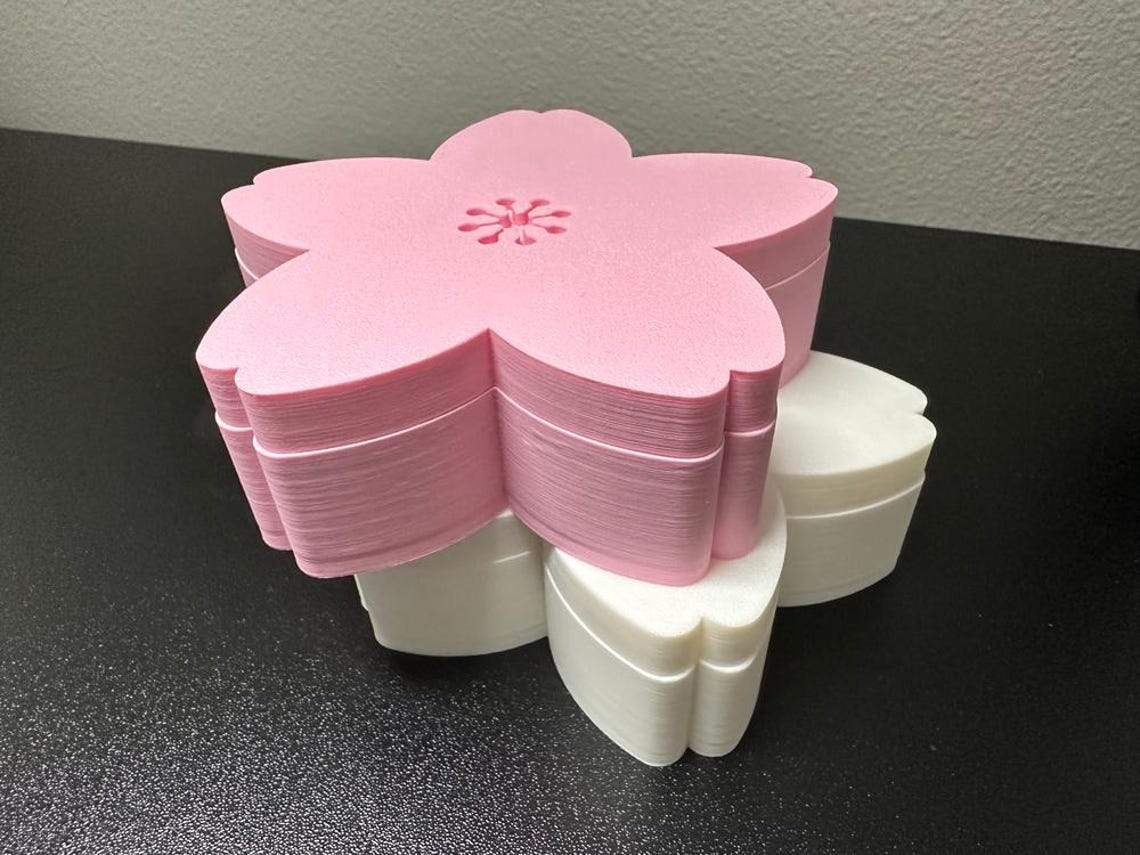 3D Printed Cherry Blossom Sakura Jewelry Box Elegant Ring Storage ...
