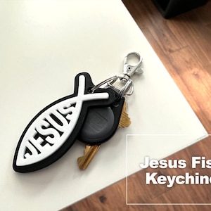 Ichthys Jesus Fish Keychain | Christian Keyring | Religious Gift ...